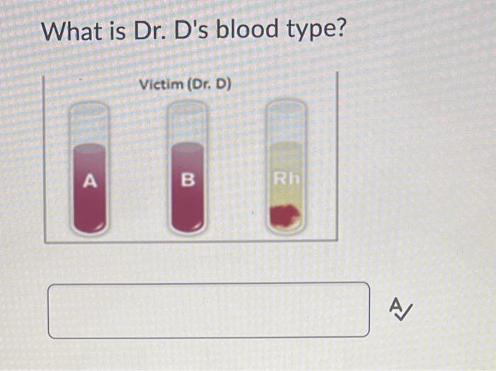 Solved What is Dr. D's blood type? | Chegg.com