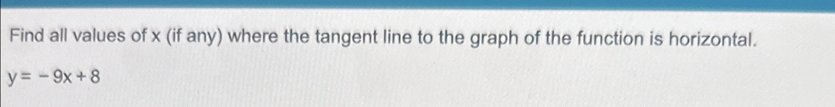 Solved Find all values of x (if any) ﻿where the tangent line | Chegg.com