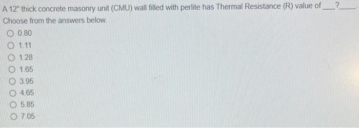 Solved A 12′′ thick concrete masonry unit (CMU) wall filled | Chegg.com