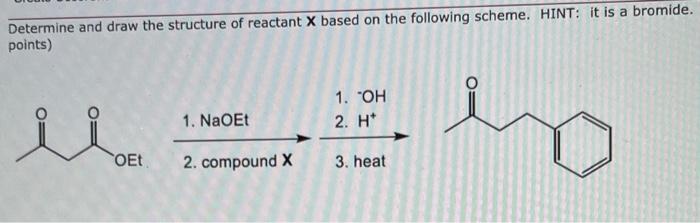 Solved Determine and draw the structure of reactant X based | Chegg.com