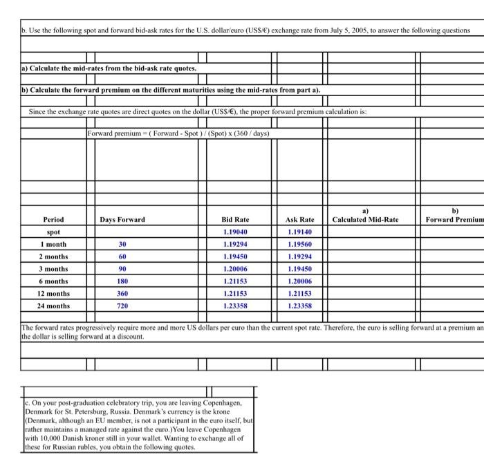 1. a. Use the following cross rate table from | Chegg.com