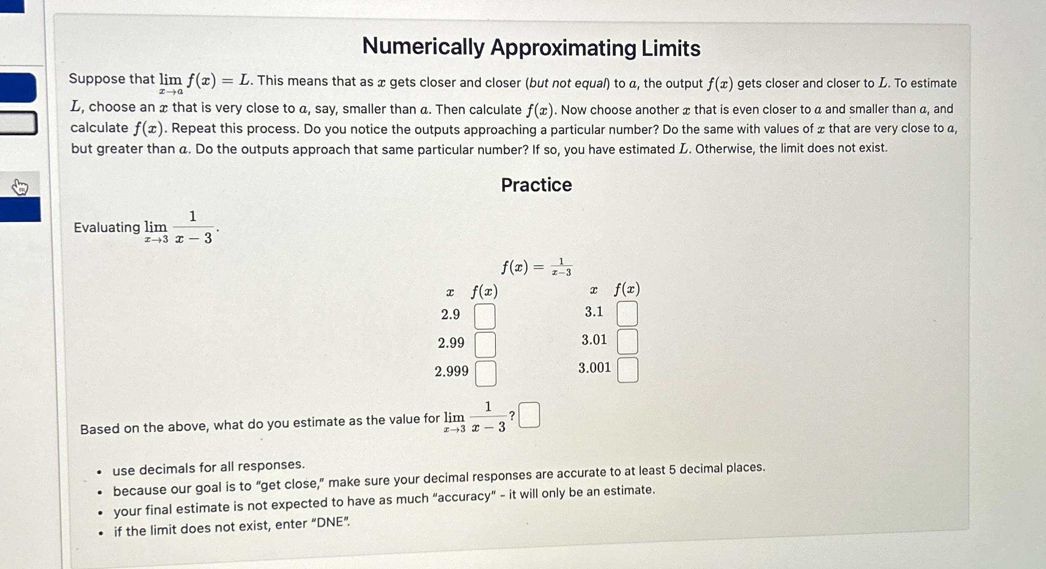 Solved Numerically Approximating LimitsSuppose that | Chegg.com