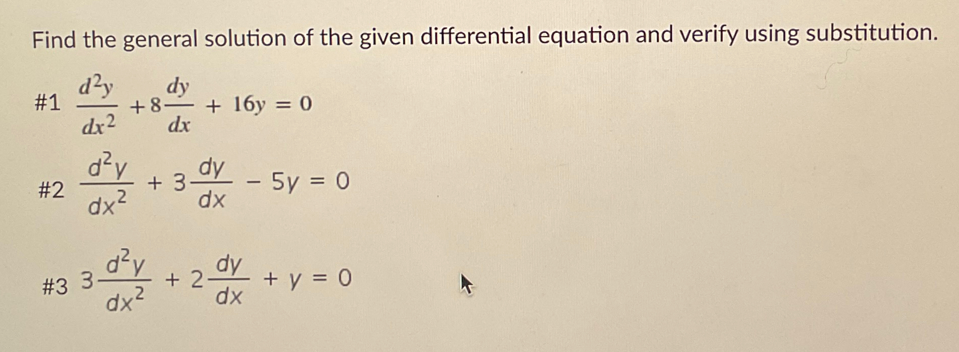 Solved Find the general solution of the given differential | Chegg.com