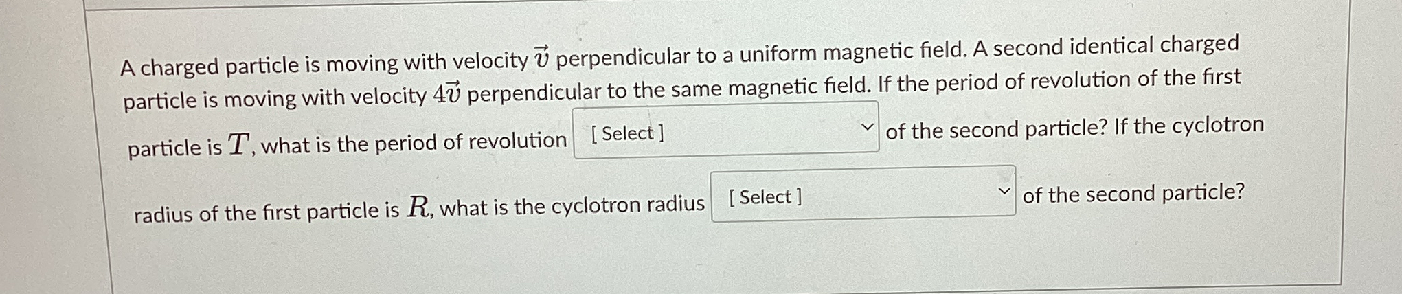 Solved A charged particle is moving with velocity vec(v) | Chegg.com