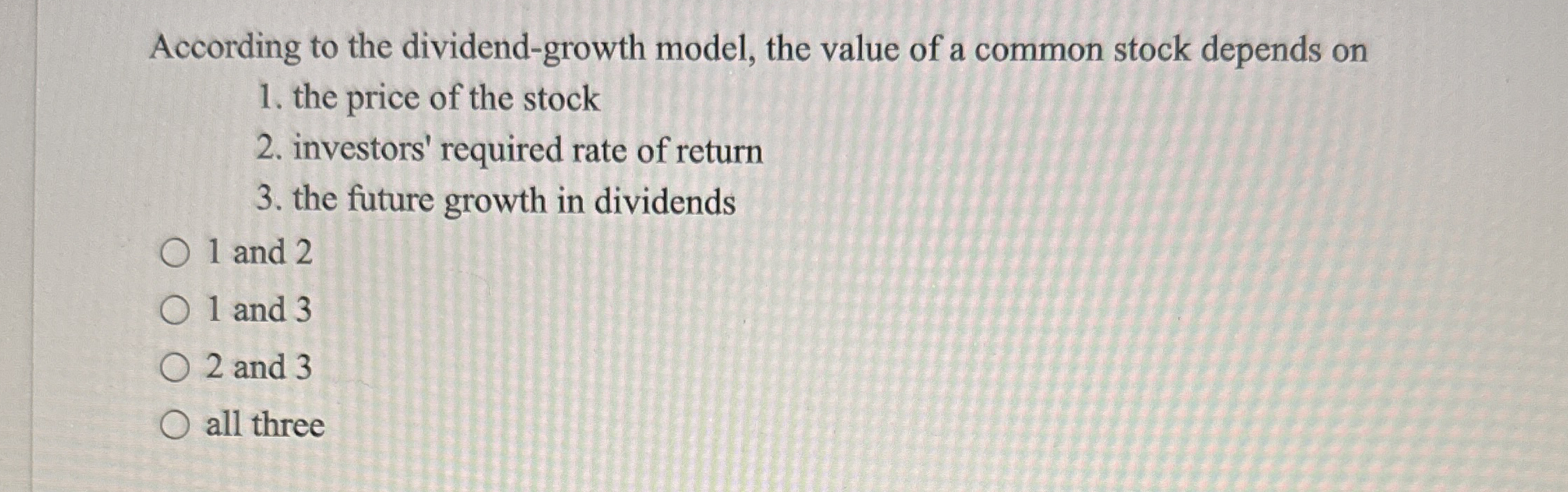 Solved According to the dividend-growth model, the value of | Chegg.com