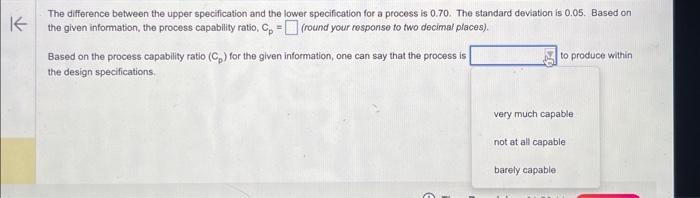 Solved The difference between the upper specification and | Chegg.com