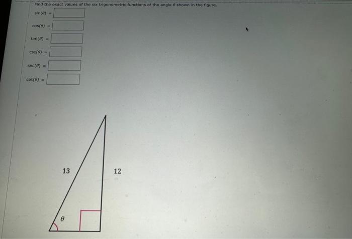 Solved Find The Oxact Values Of The Sex Trigonometric