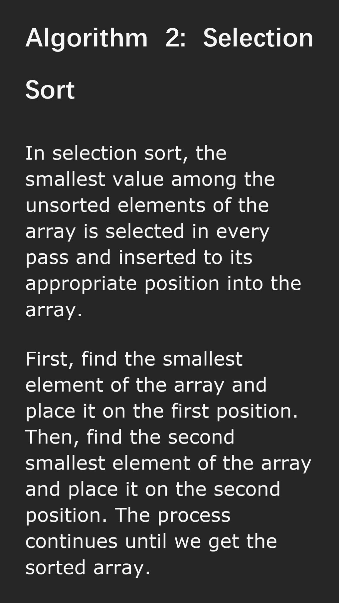 Solved Algorithm 2 Selection Sort In Selection Sort The 1430
