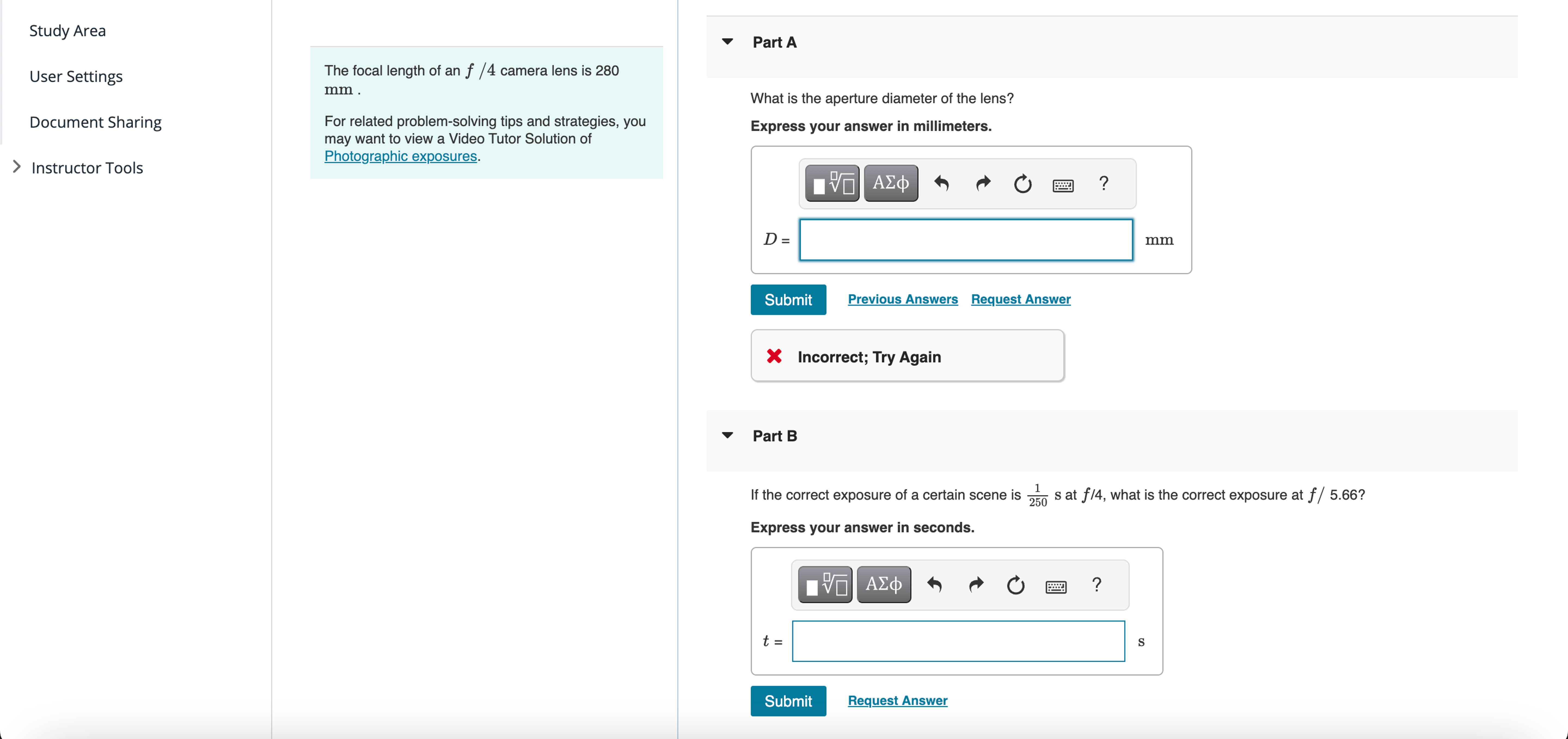 Solved Study AreaUser SettingsDocument SharingInstructor | Chegg.com