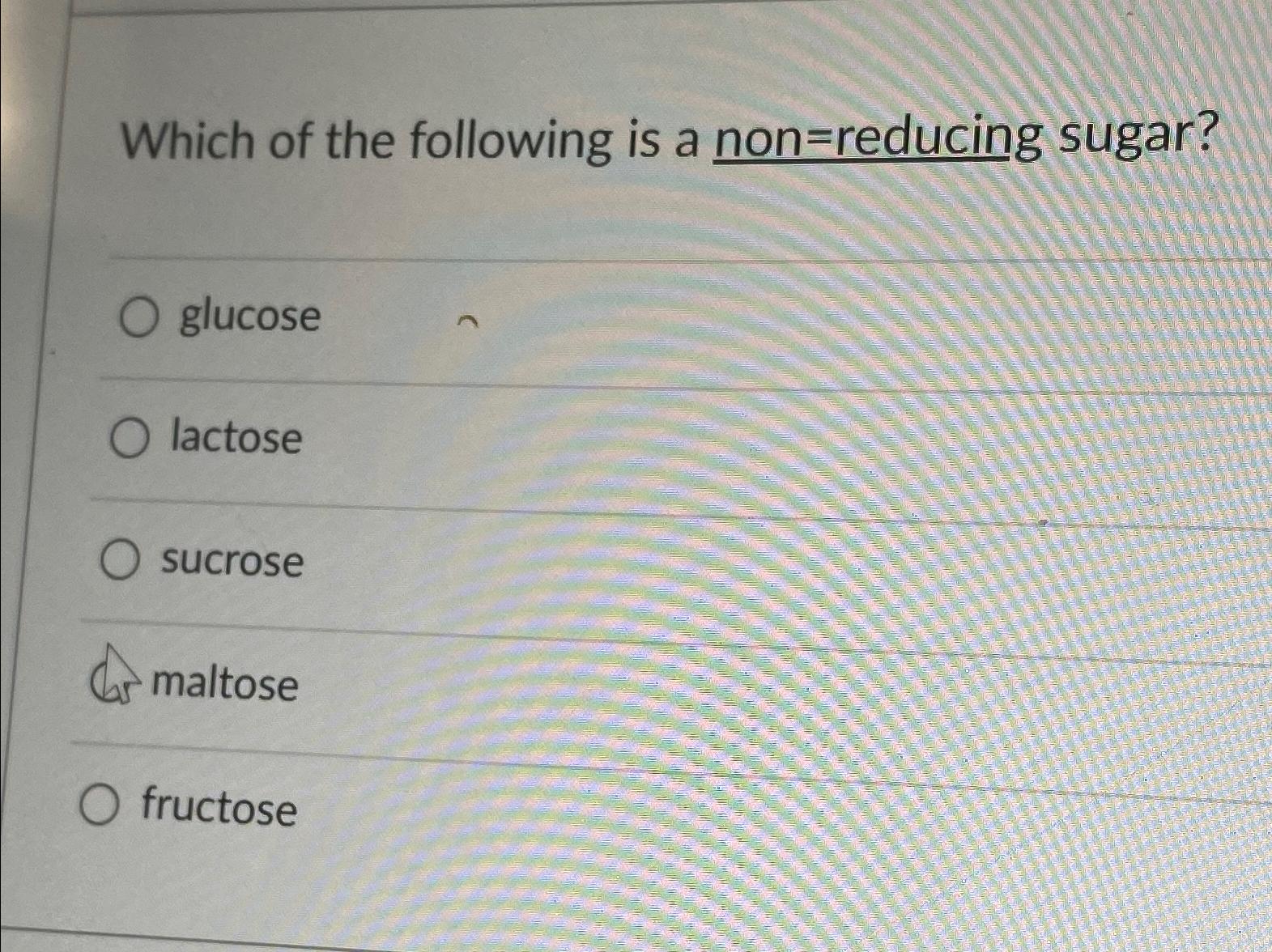 Solved Which of the following is a non=reducing | Chegg.com