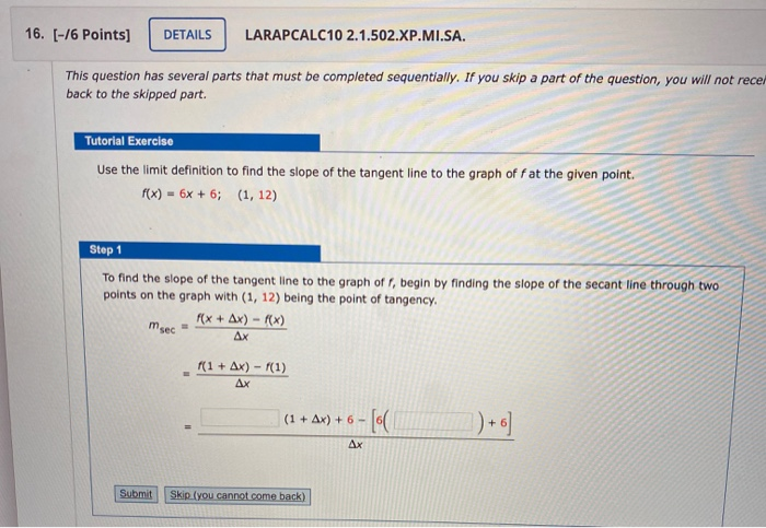 Solved 14. [-19 Points] DETAILS LARAPCALC10 2.1.022.MI.SA. | Chegg.com