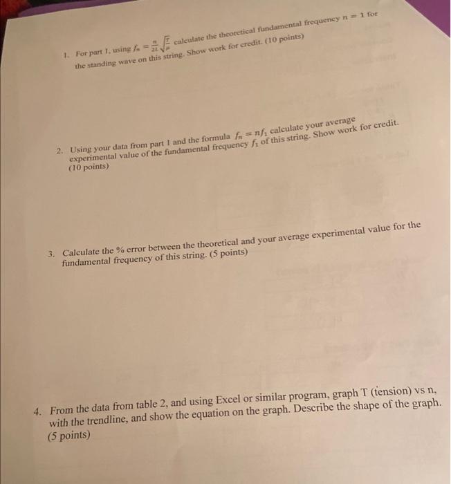 Table for Strine Part 1 (5 noints) Tahle Part 1 (10 | Chegg.com
