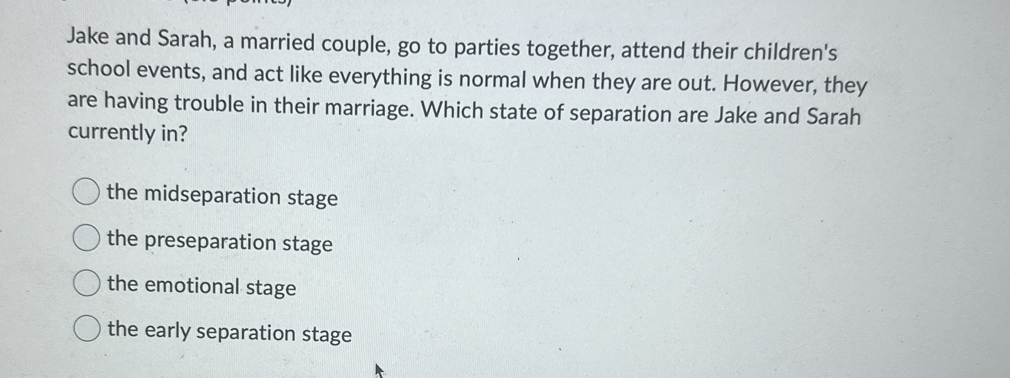 Solved Jake and Sarah, a married couple, go to parties | Chegg.com