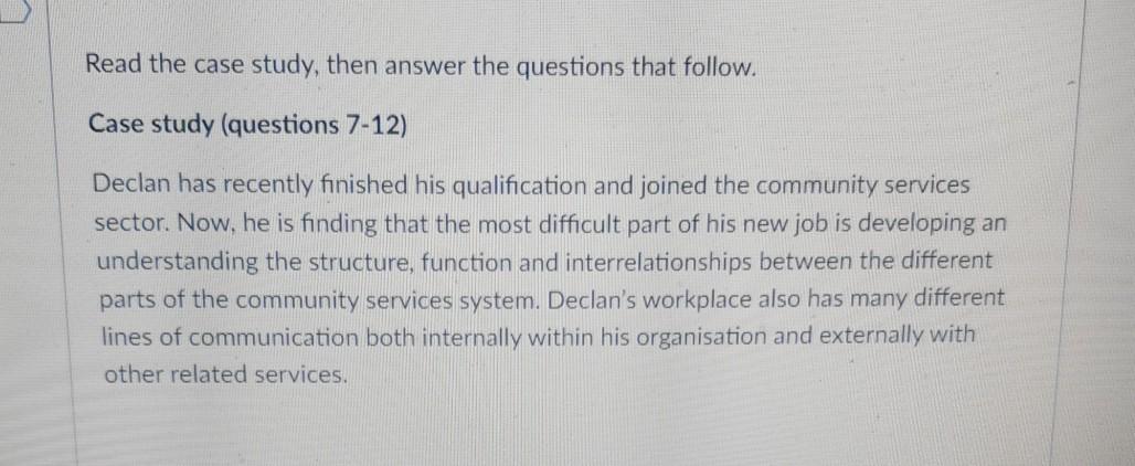Solved questions 8. What information should Declan | Chegg.com