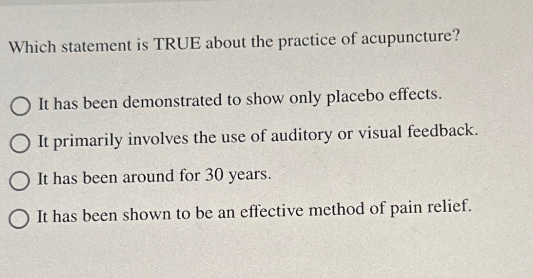 Solved Which statement is TRUE about the practice of | Chegg.com