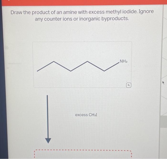 Solved Draw the product of an amine with excess methyl | Chegg.com