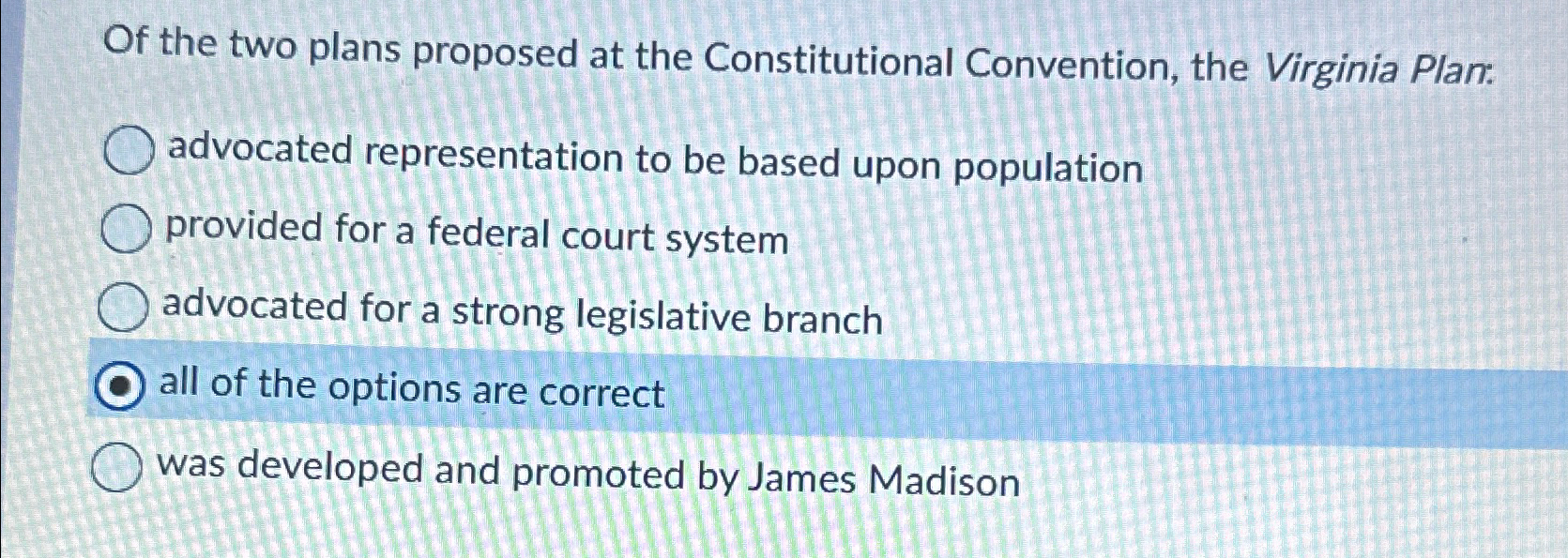 Solved Of the two plans proposed at the Constitutional | Chegg.com