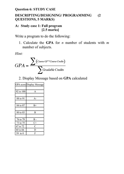 Solved Question 6: STUDY CASE | Chegg.com
