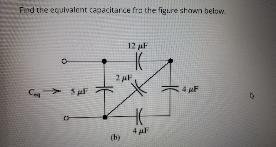 Solved Find the equivalent capacitance fro the figure shown | Chegg.com