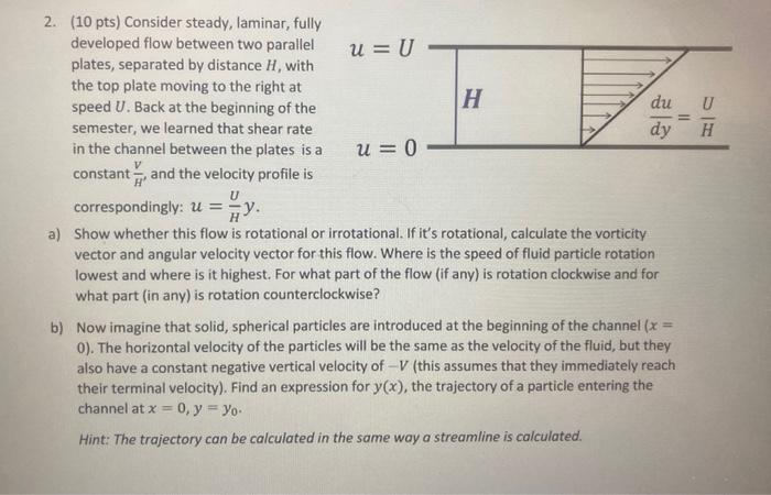 Solved 2. (10 pts) Consider steady, laminar, fully developed | Chegg.com