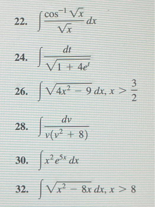 Solved 7–40. Table look-up integrals Use a table of | Chegg.com