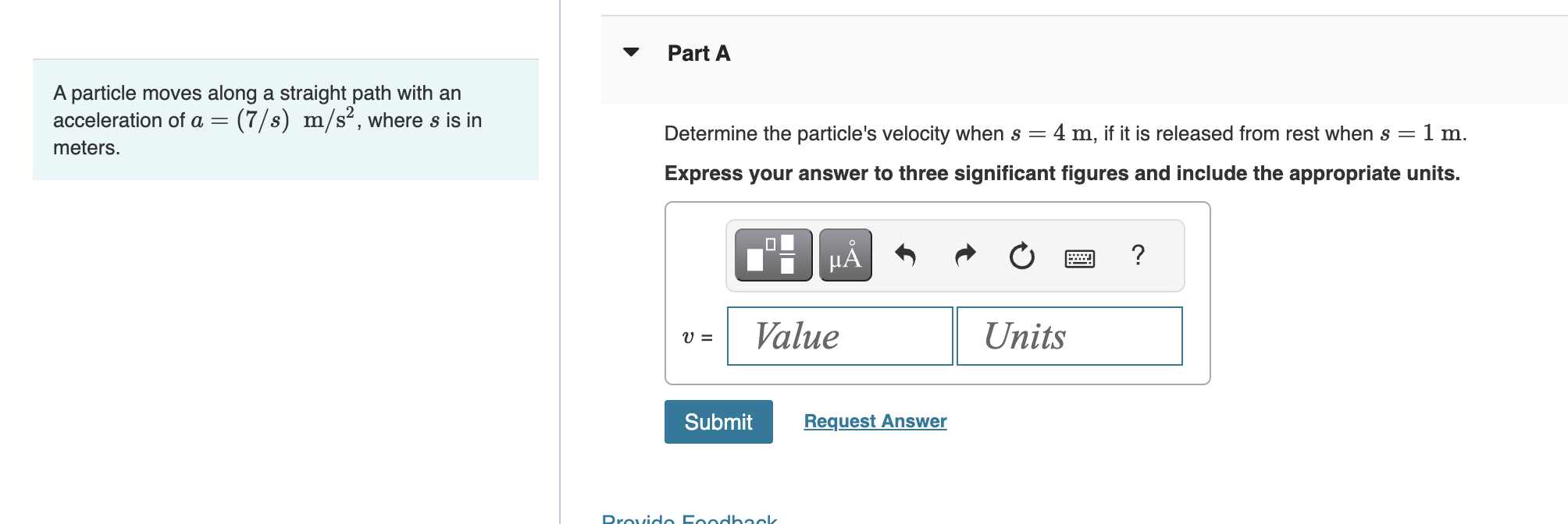 Solved Part AA particle moves along a straight path with | Chegg.com