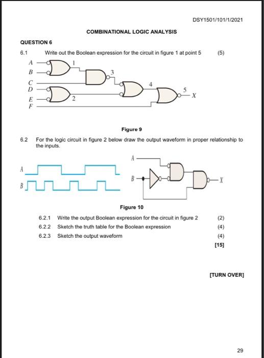 Solved 61 Write Out The Boolean Expression For The Circuit 8432