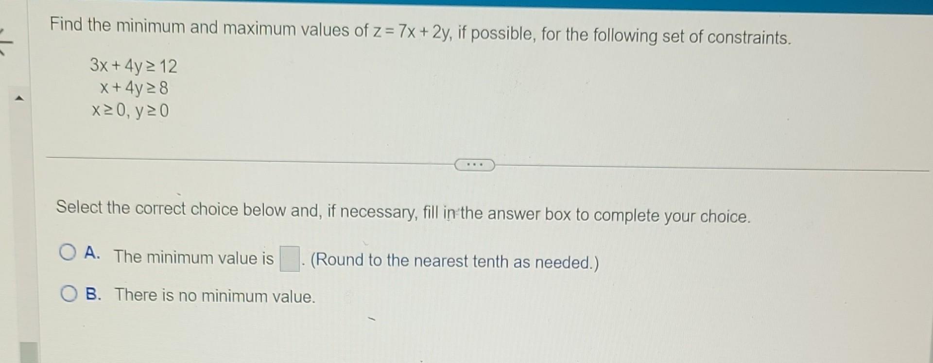 Solved Select the correct choice below and, if necessary, | Chegg.com