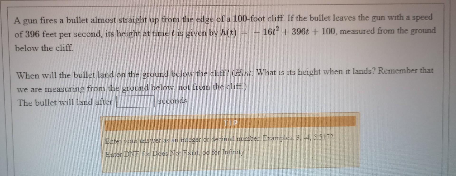 Solved A gun fires a bullet almost straight up from the edge | Chegg.com