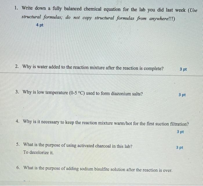 1-write-down-a-fully-balanced-chemical-equation-for-chegg