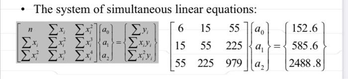 Solved - The system of simultaneous linear equations: | Chegg.com