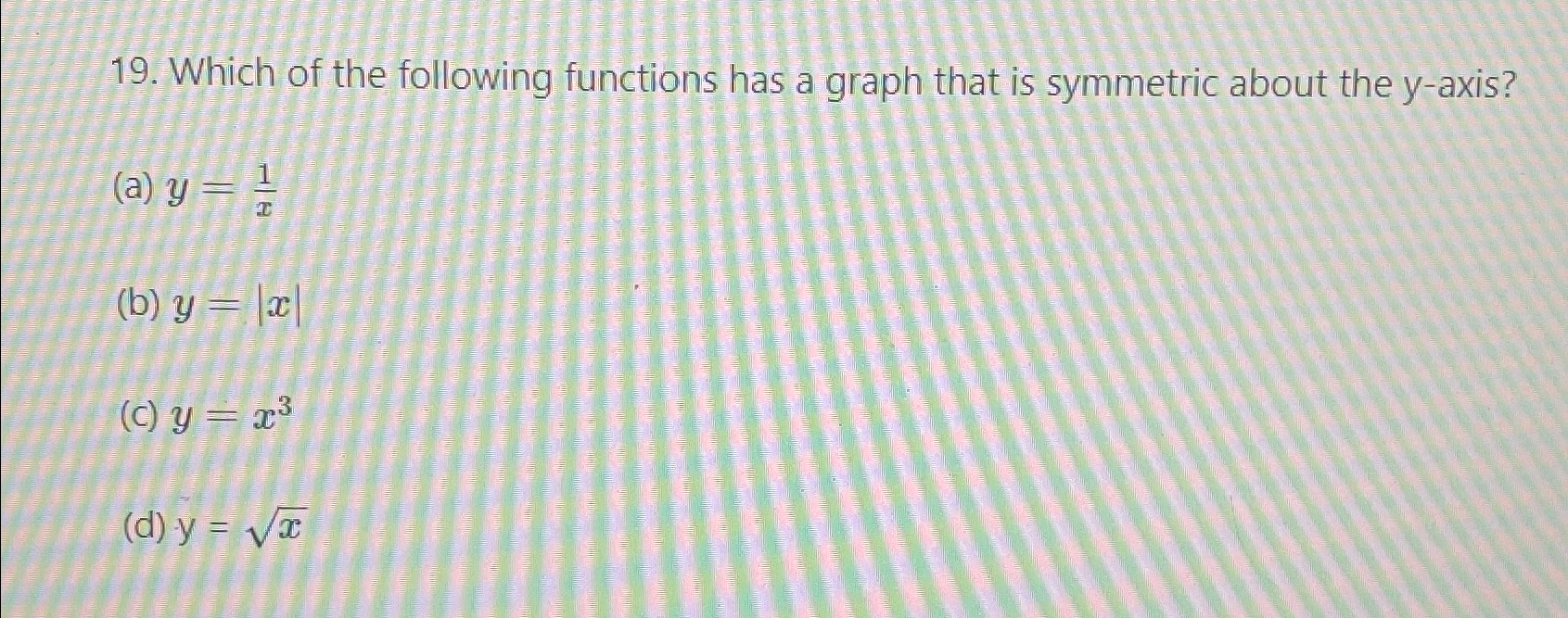 Solved Which of the following functions has a graph that is | Chegg.com