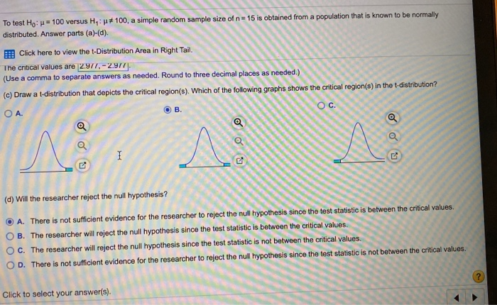 (c) Draw a t-distribution that depicts the critical | Chegg.com