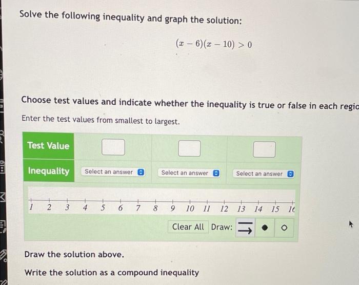 Solved Solve the following inequality and graph the | Chegg.com