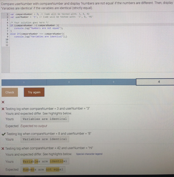 Solved Compare user Number with compareNumber and display | Chegg.com