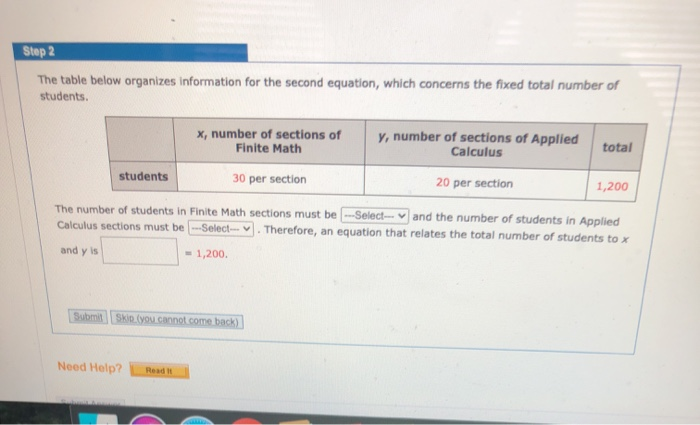 Solved Step 2 The table below organizes information for the | Chegg.com