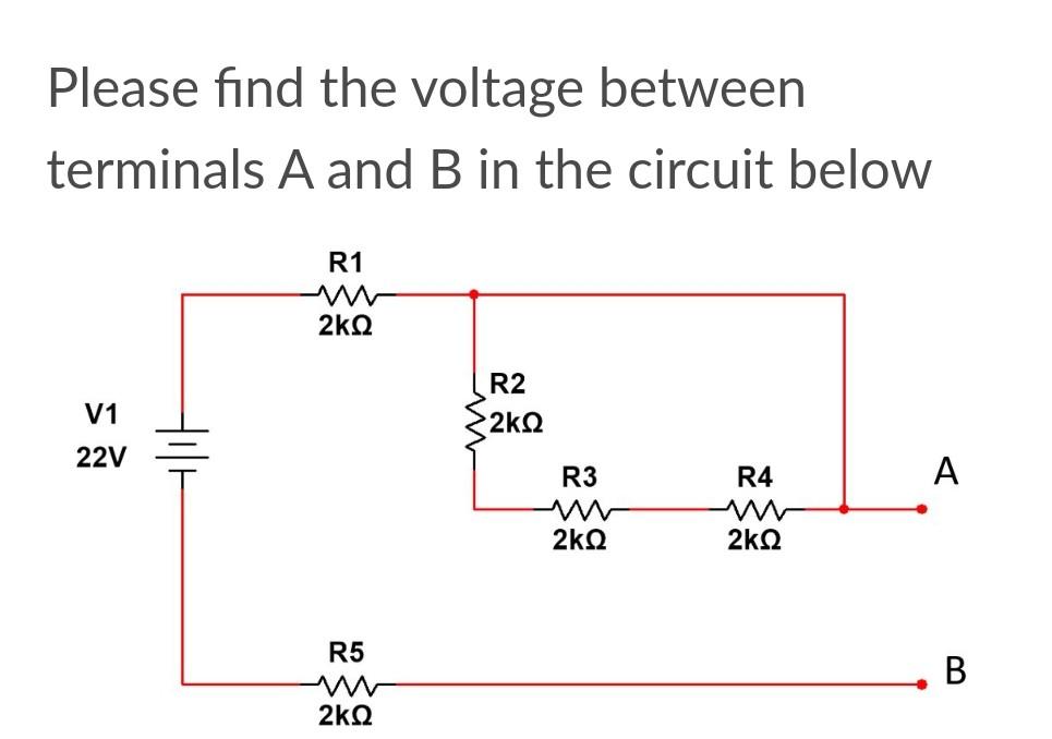 Solved Please find the voltage between terminals A and B in | Chegg.com