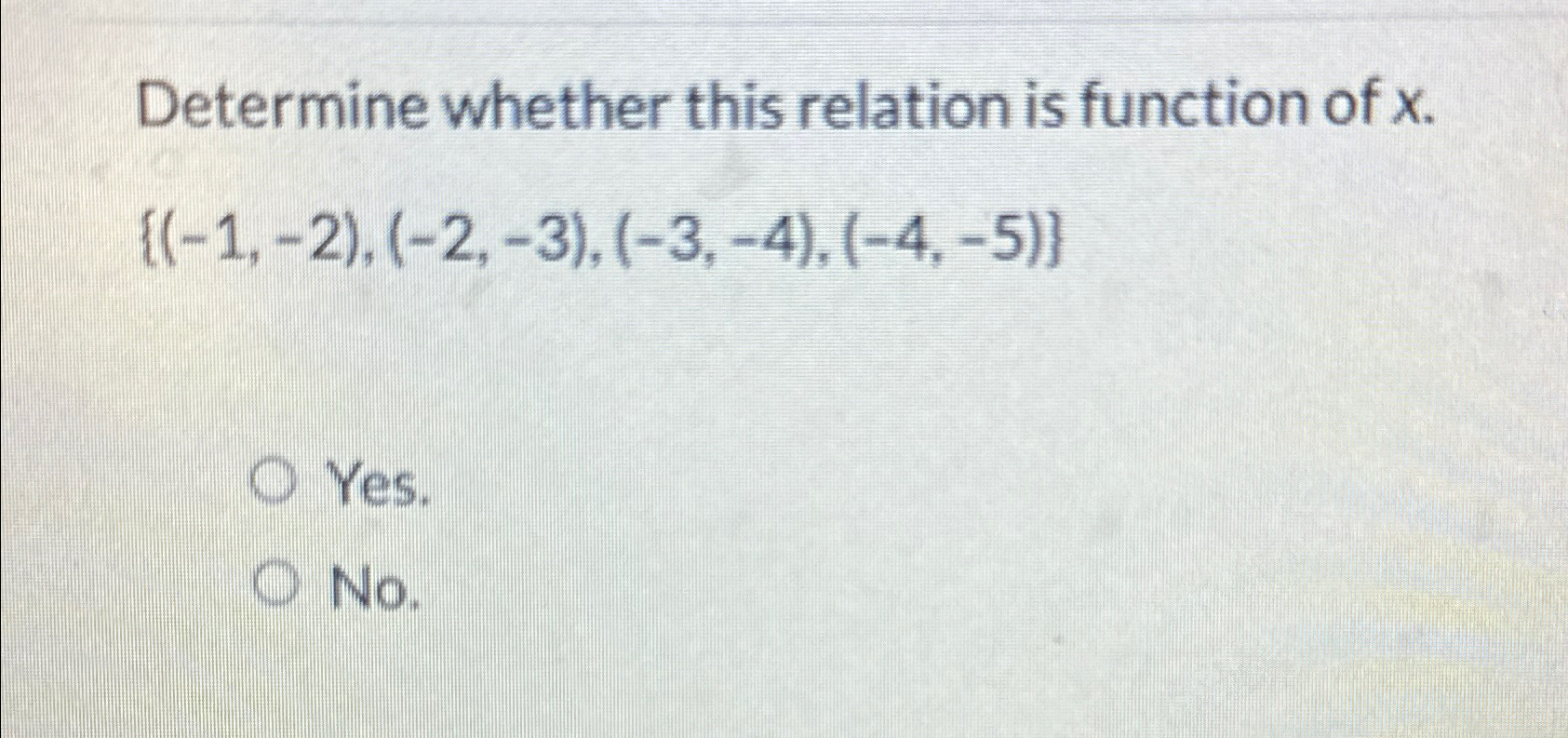 Solved Determine whether this relation is function of | Chegg.com