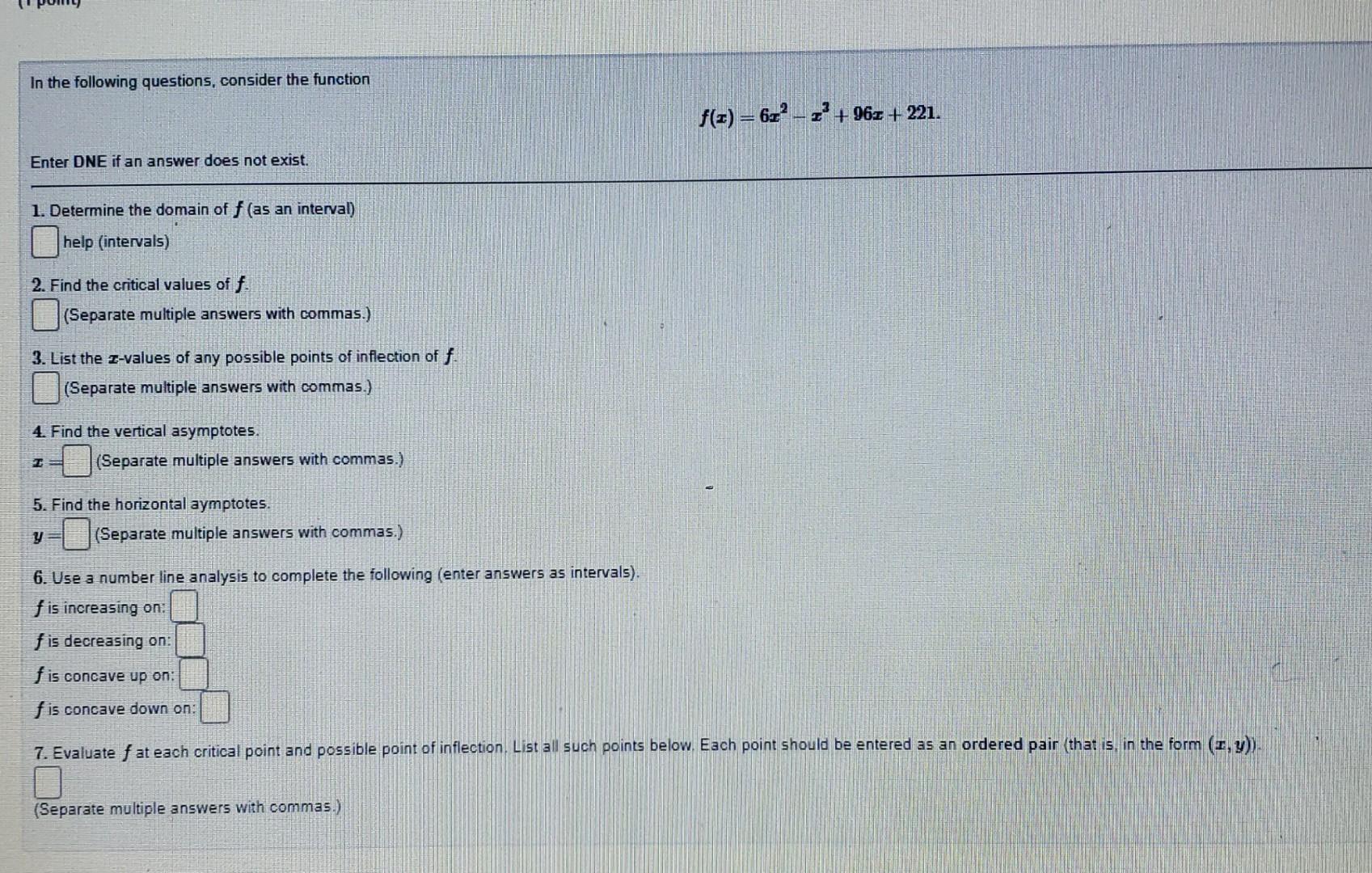 Solved In the following questions, consider the function | Chegg.com