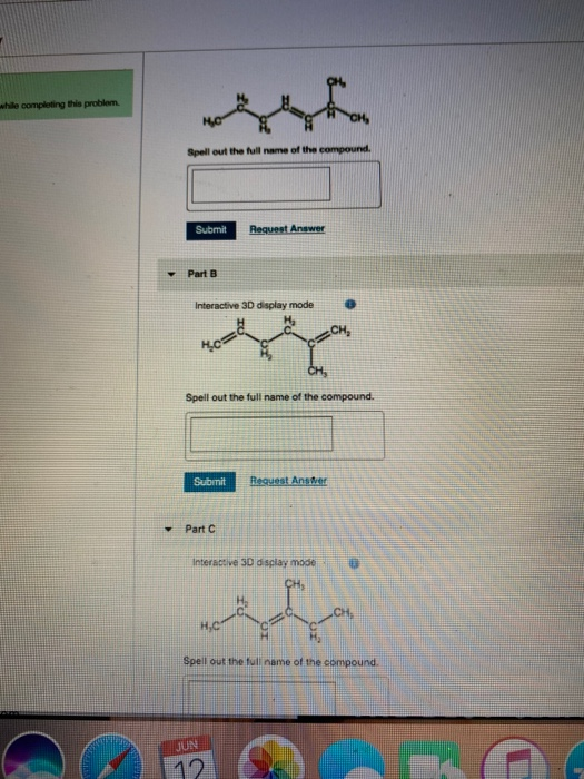 Solved Interactive 3D display mode 2 CH, H2C *C CH Spell out | Chegg.com