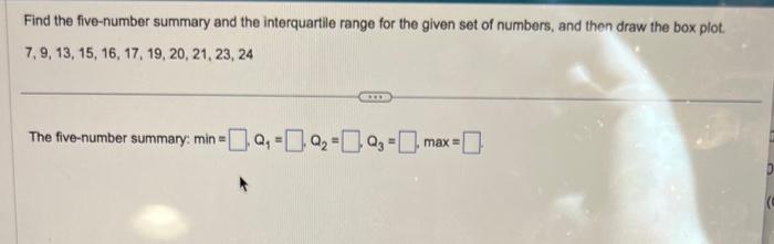 Solved Find the five-number summary and the interquartile | Chegg.com