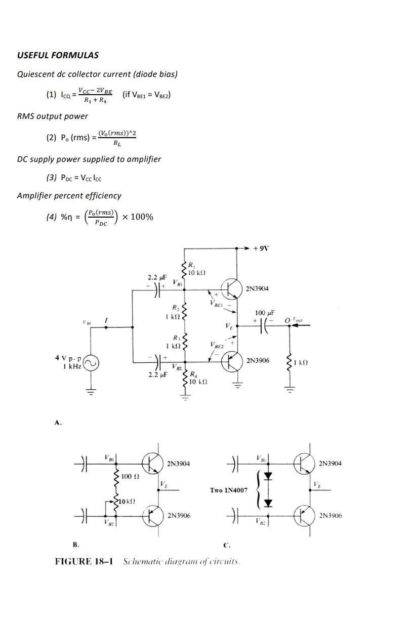 Solved The Class B Push-Pull Emitter-Follower Power | Chegg.com