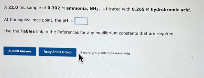 Solved A 22.0 mL sample of 0.302M ammonia, NH3, is titrated | Chegg.com
