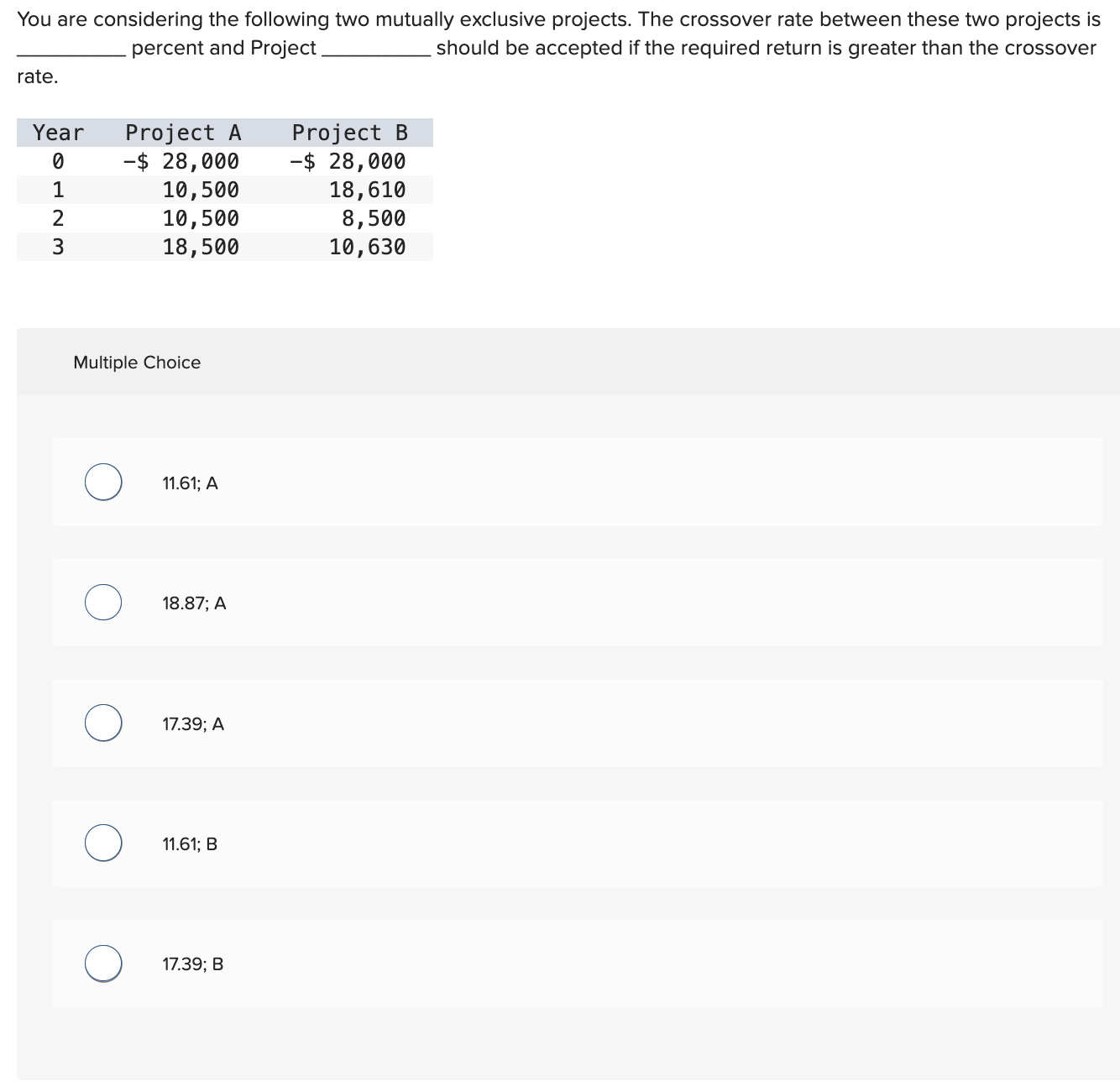 Solved You are considering the following two mutually | Chegg.com