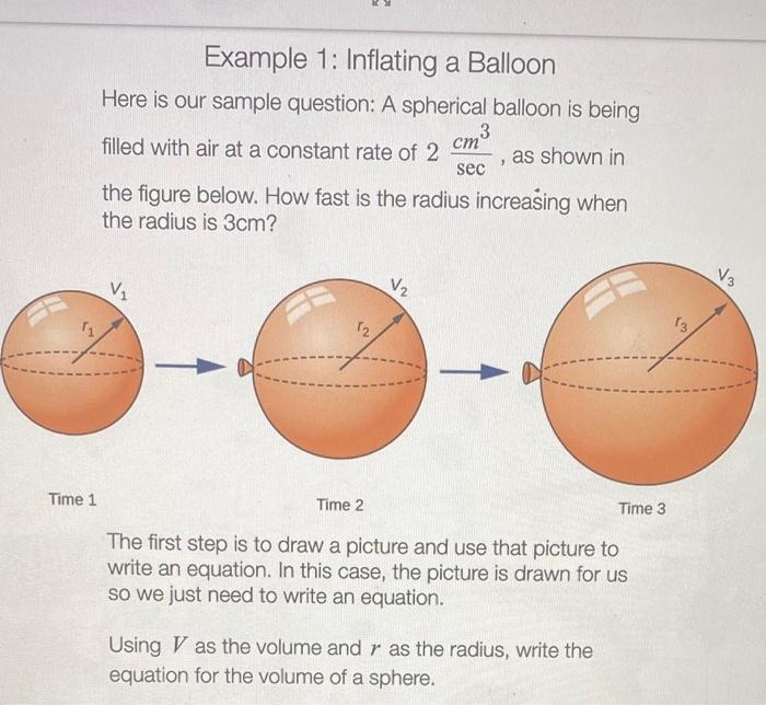 Solved Example 1: Inflating a Balloon Here is our sample | Chegg.com