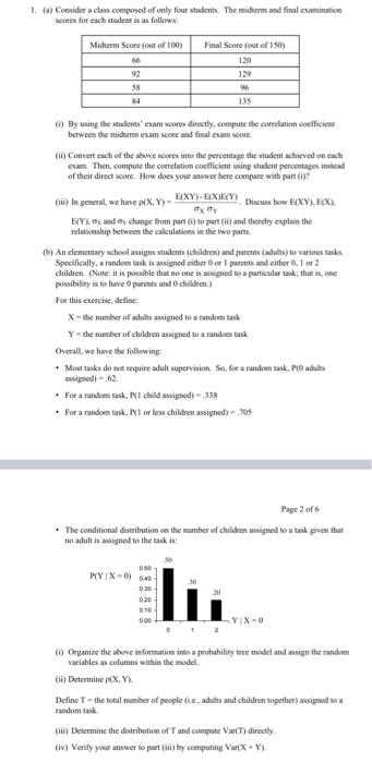 Solved 1. (a) Consider a class composed of only four | Chegg.com