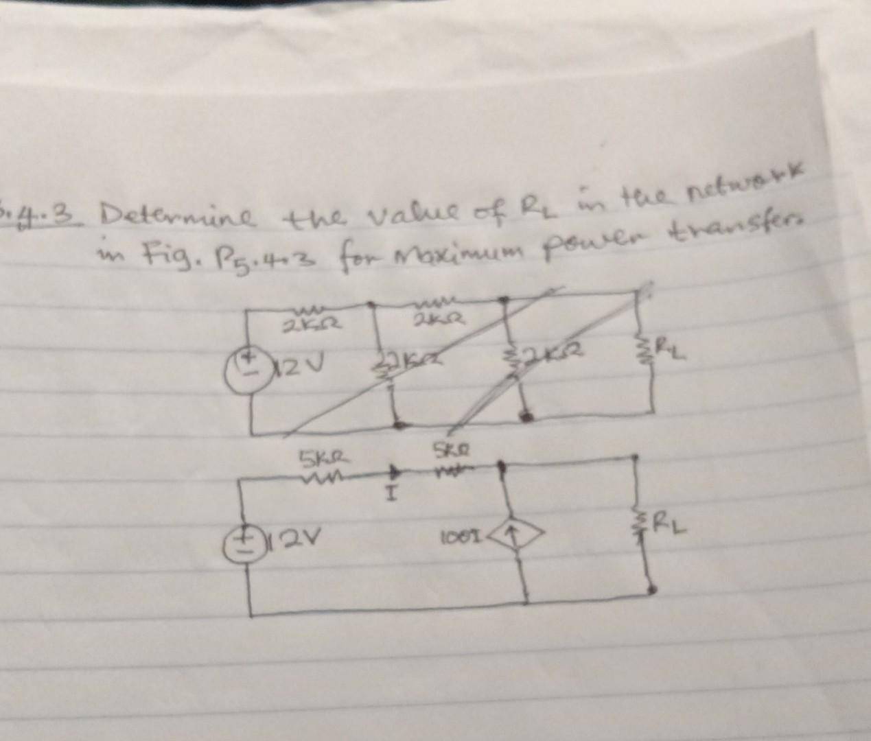 Solved Determine the value of RL in the network in Fig. | Chegg.com