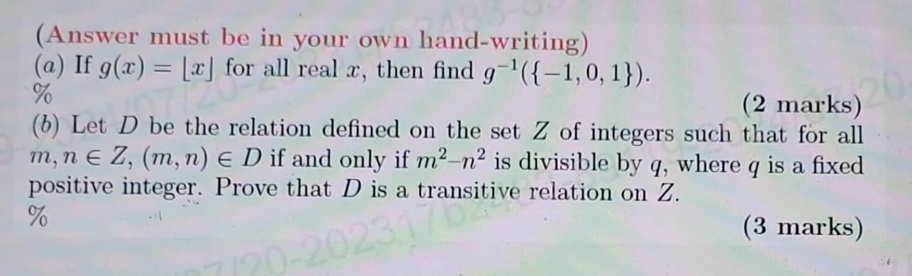 Solved (Answer must be in your own hand-writing)(a) ﻿If | Chegg.com