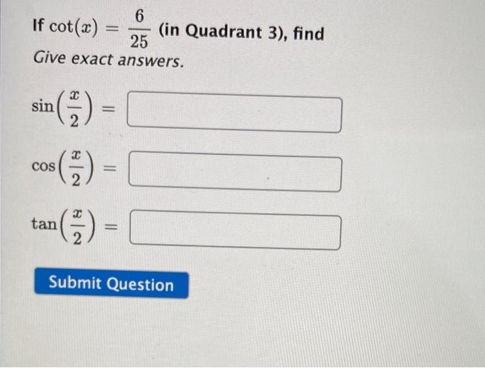 Solved Please use exact answers and show formulas I | Chegg.com