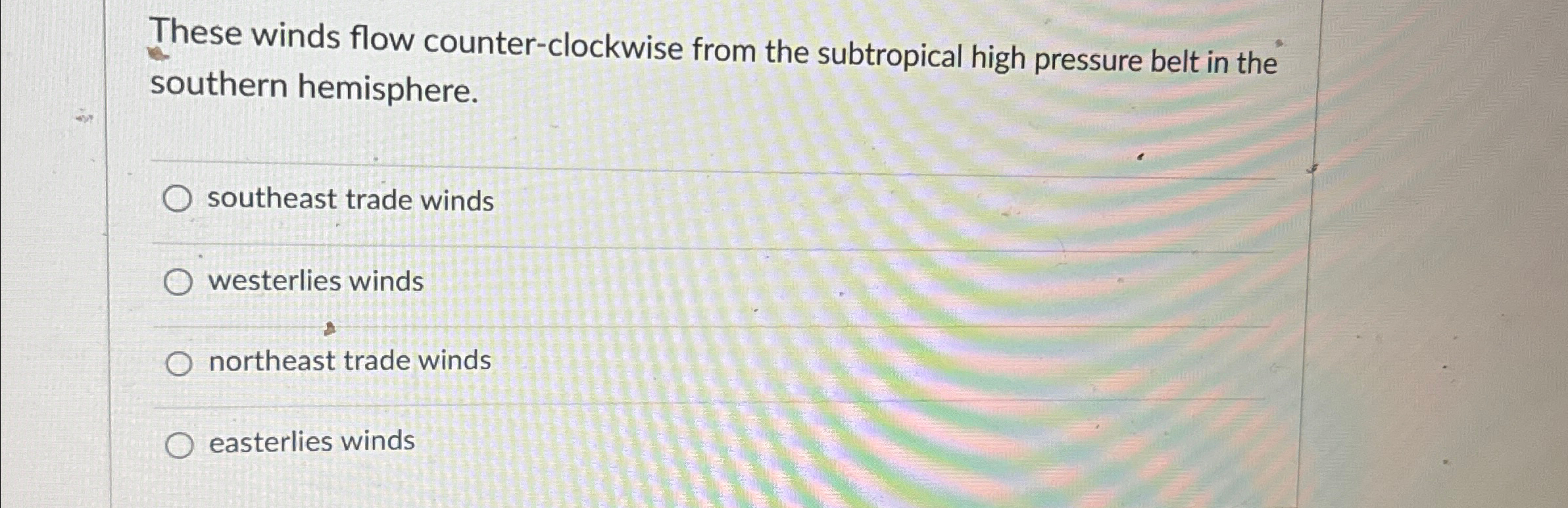 Solved These winds flow counter-clockwise from the | Chegg.com